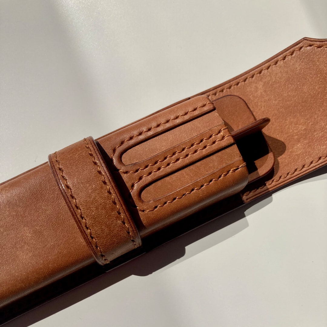Handmade Italian Leather Pen Holder for Two Pens, Personalized Two Pen ...