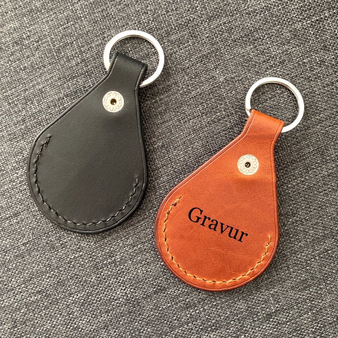 Personalized Leather AirTag Keychain Custom AirTag Case - Etsy