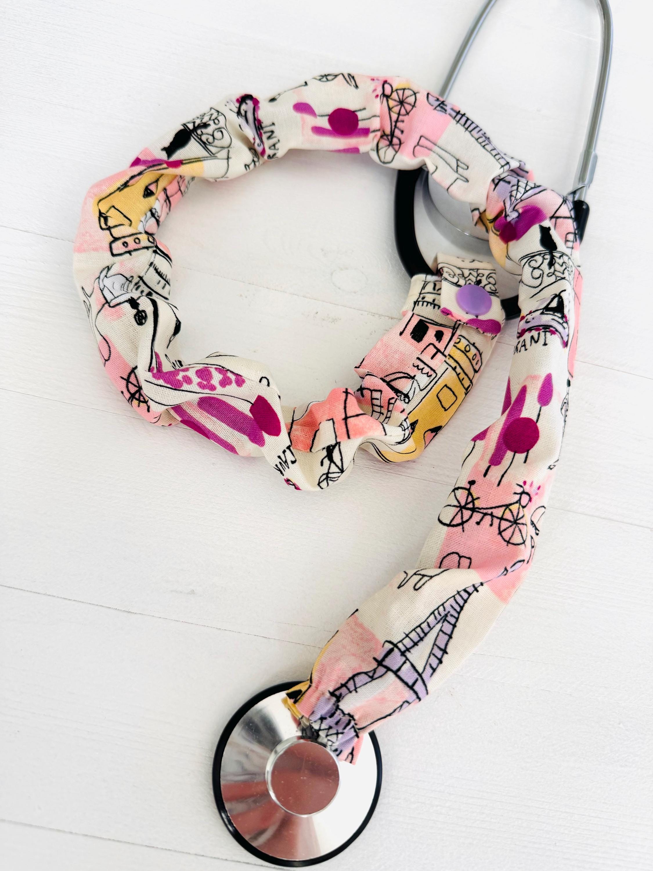 A Day in Paris Stethoscope Scrunchie Cover, Gift for Pediatrician ...