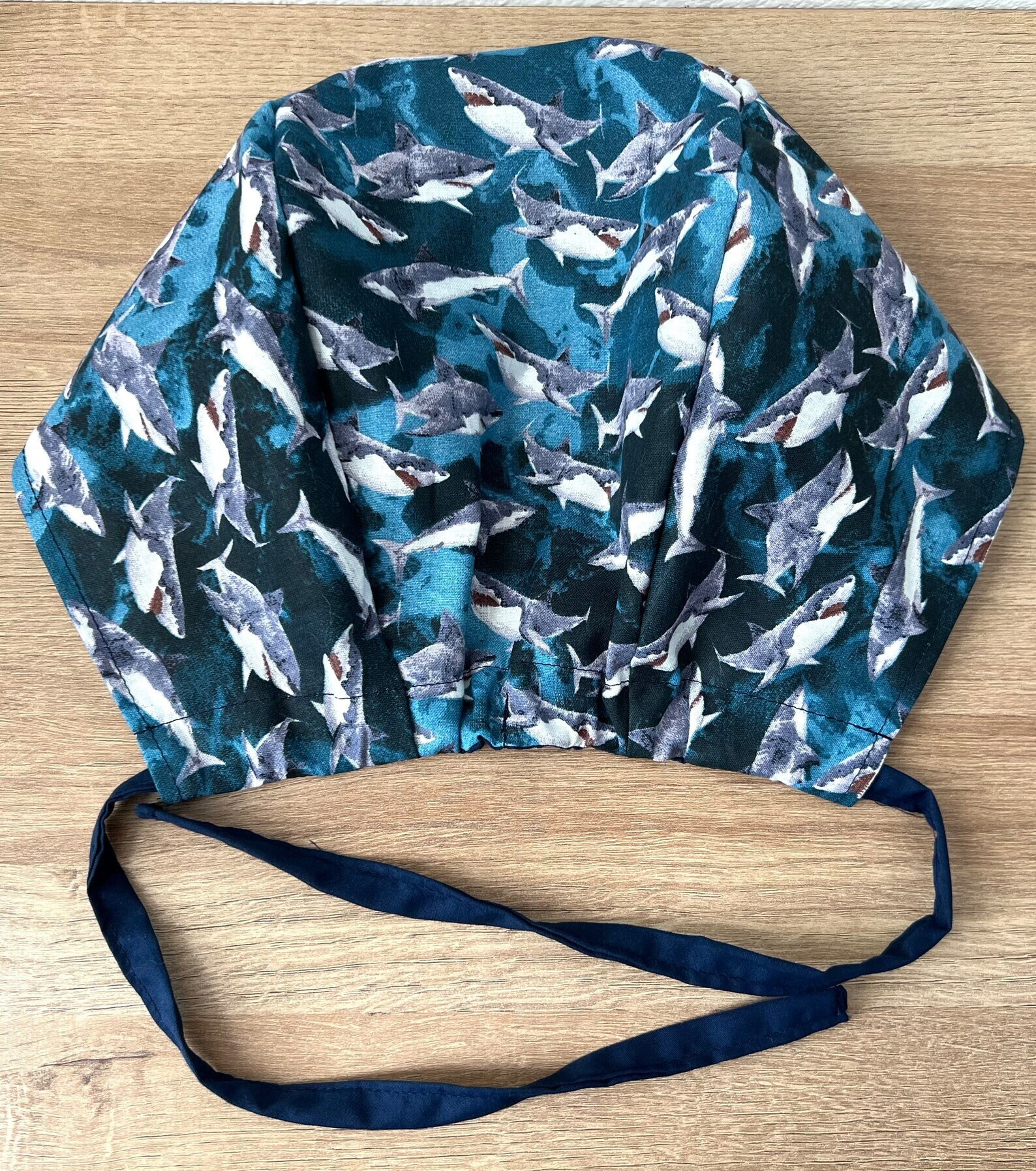 Shark Scrub Cap With Drawsting Ties, Men's Scrub Hat With Sharks, Jaws ...