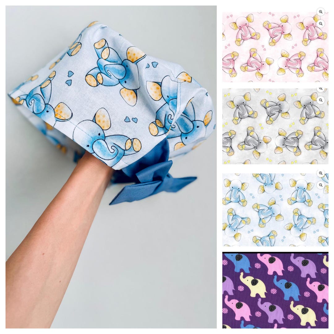 Baby Elephant Euro Style Surgical Cap for Women, Labor & Delivery Scrub ...