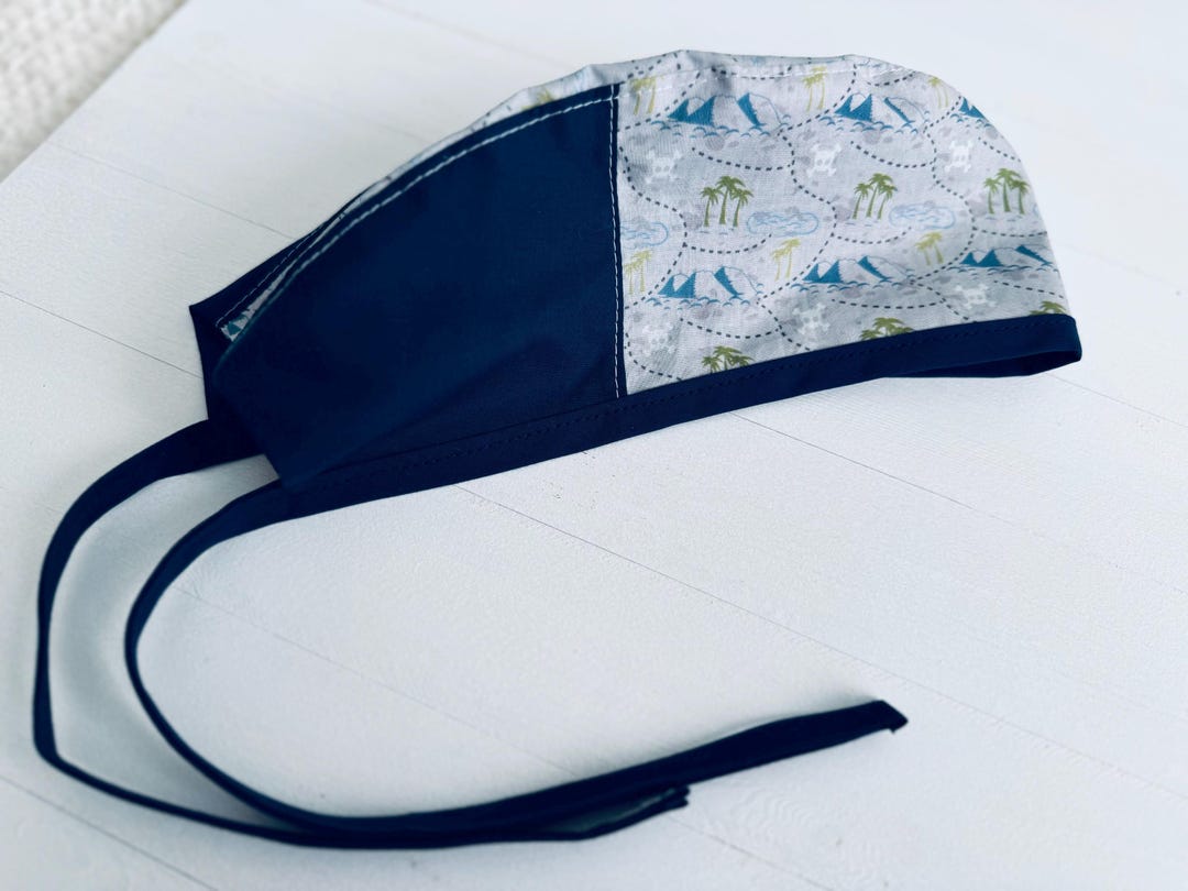 Pirate Treasure Map Scrub Cap: Cotton Sailor Hat With Ties - Etsy