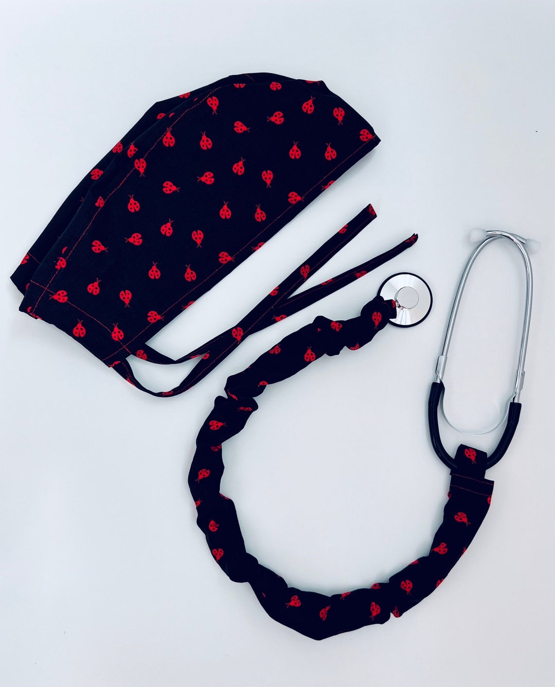 Lady Bug Stethoscope Scrunchie Cover, Love Bug Scrub Cap for Women ...