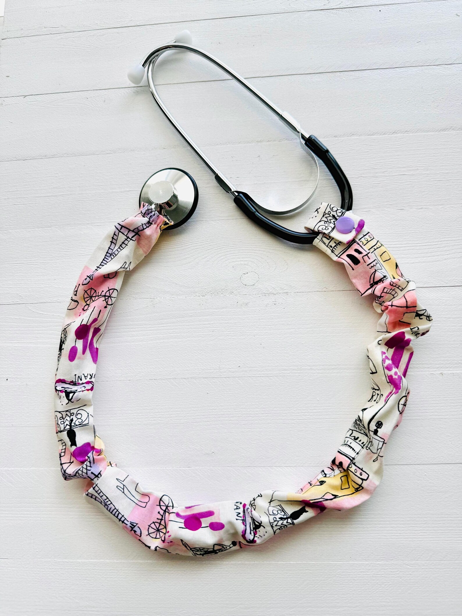 A Day in Paris Stethoscope Scrunchie Cover, Gift for Pediatrician ...