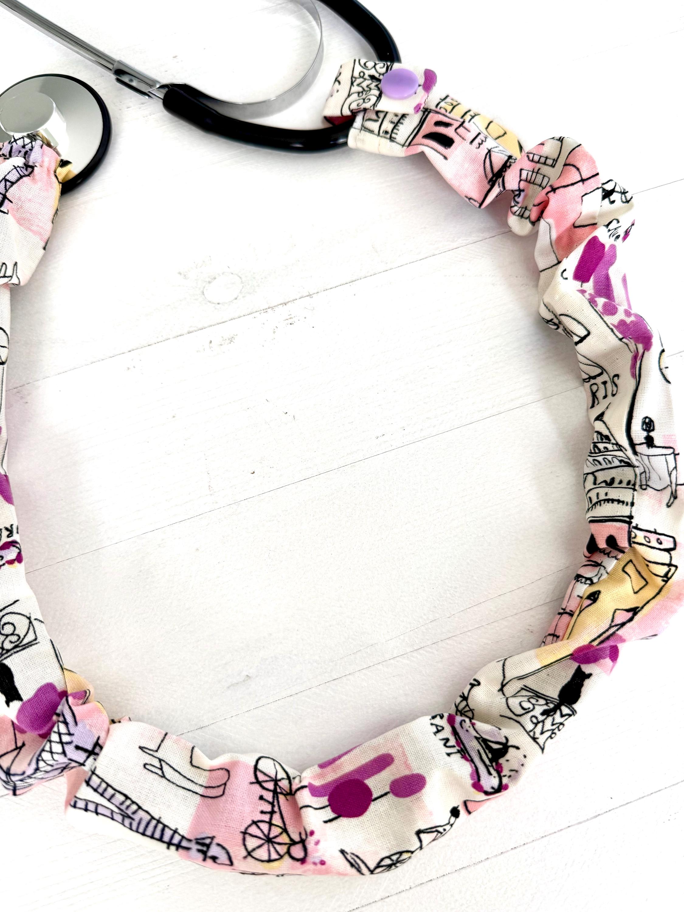 A Day in Paris Stethoscope Scrunchie Cover, Gift for Pediatrician ...
