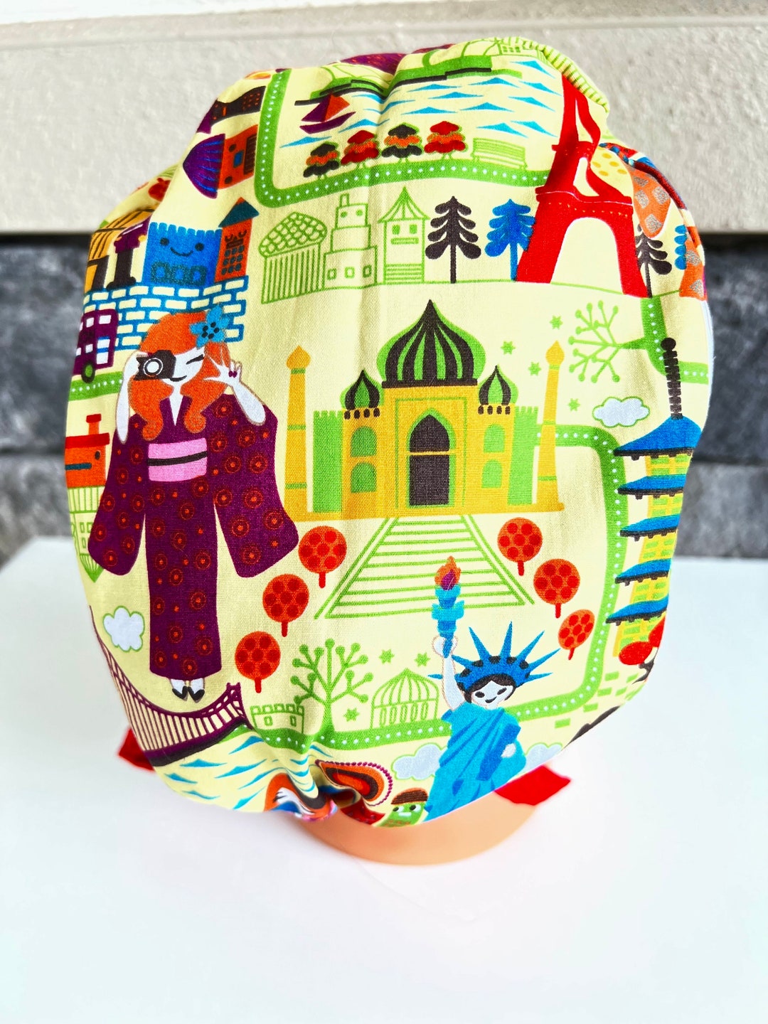 Japanese Geisha Scrub Cap: World Traveler Cotton Nurse Hat - Etsy