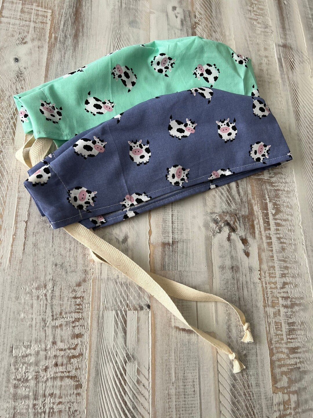 Cow Print Scrub Cap, Farm Animal Scrub Hat With Adjustable Ties, Cute ...