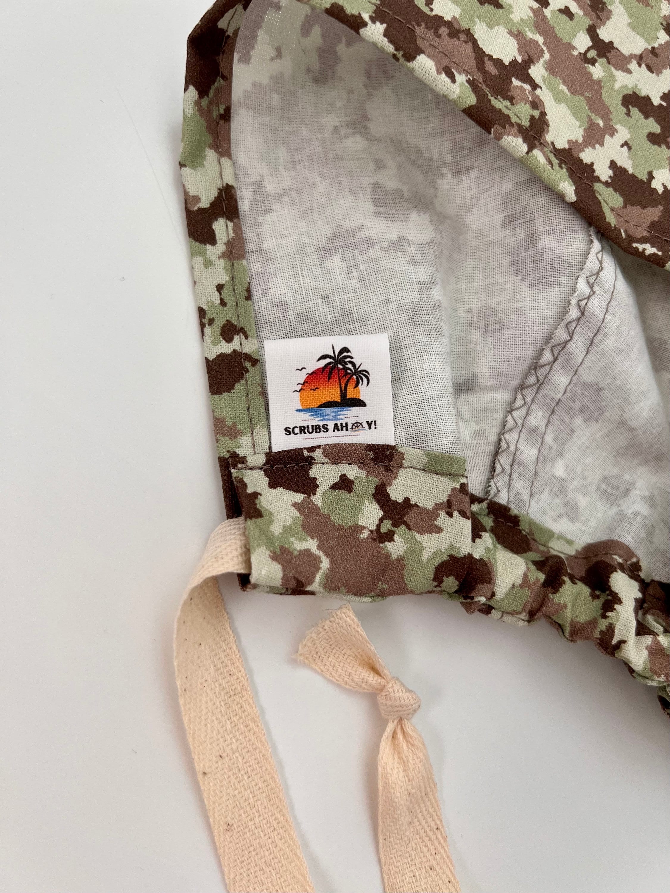 Gearhead Camo Scrub Cap, Unisex Scrub Hat With Adjustable Ties, Army ...