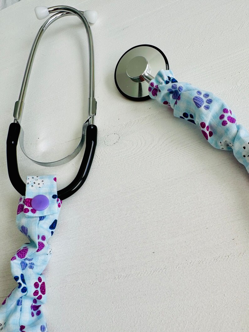 Paw Print Vet Tech Stethoscope Scrunchie Cover, Gift for Veterinarian ...