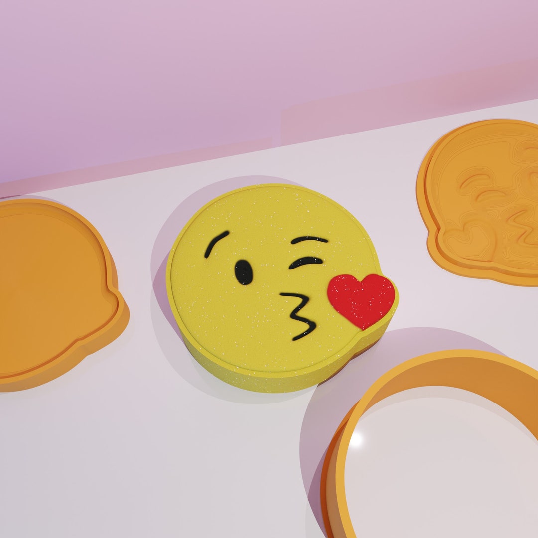 Bath Bomb Mold Emoji Air Kiss - Etsy