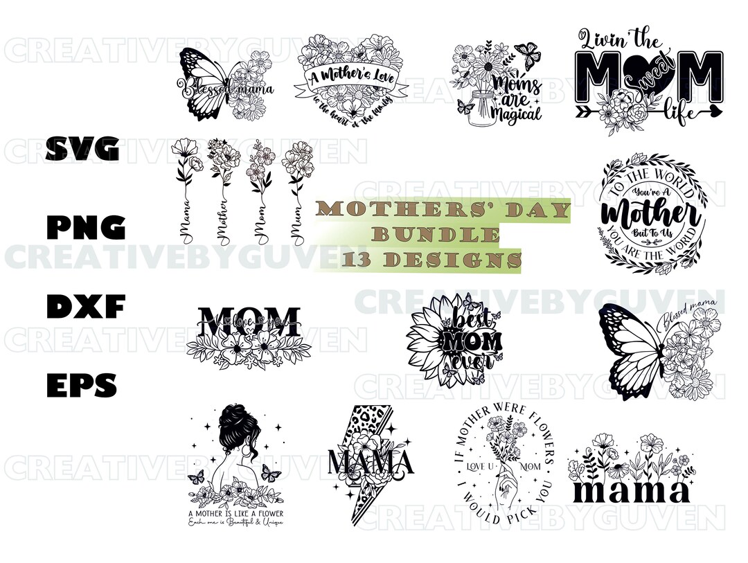 Mother Day Gift for Mother SVG Funny Mom Bundle Blessed Mama Svg for ...