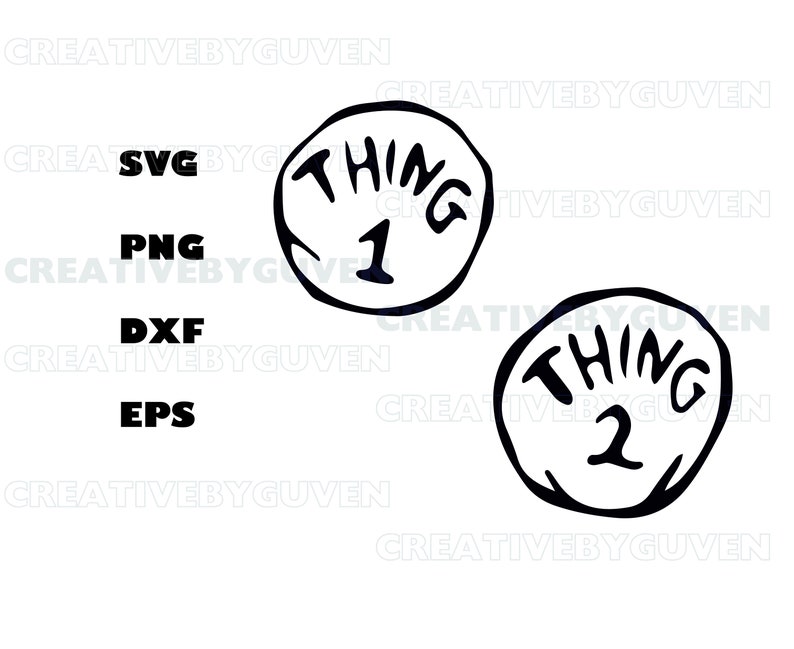 Thing 1 Thing 2 Layered Svg Thing 1 Png Files for Twin High Resolution ...