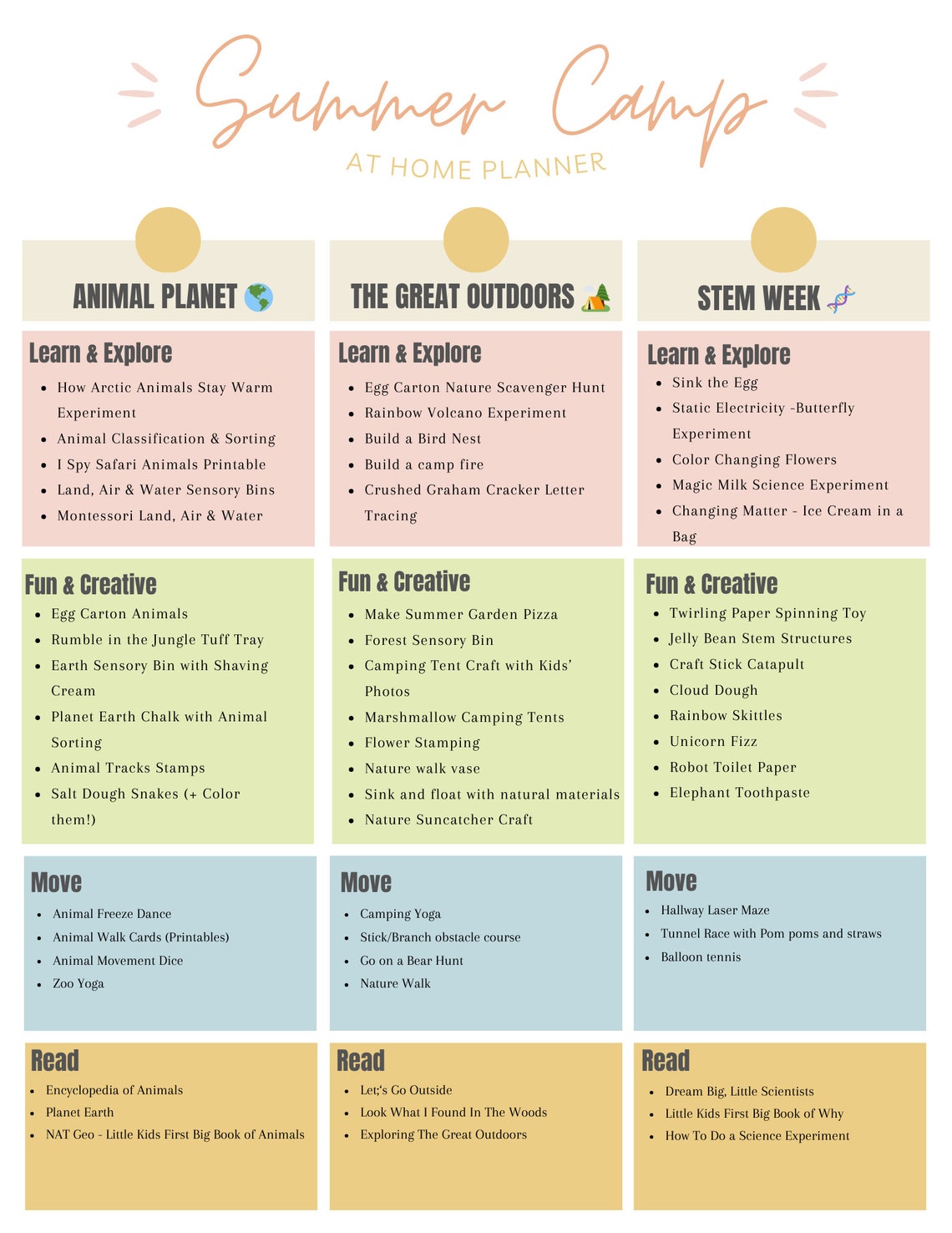 Summer Camp at Home | Summer Camp Daycare | Summer Curriculum | Summer ...