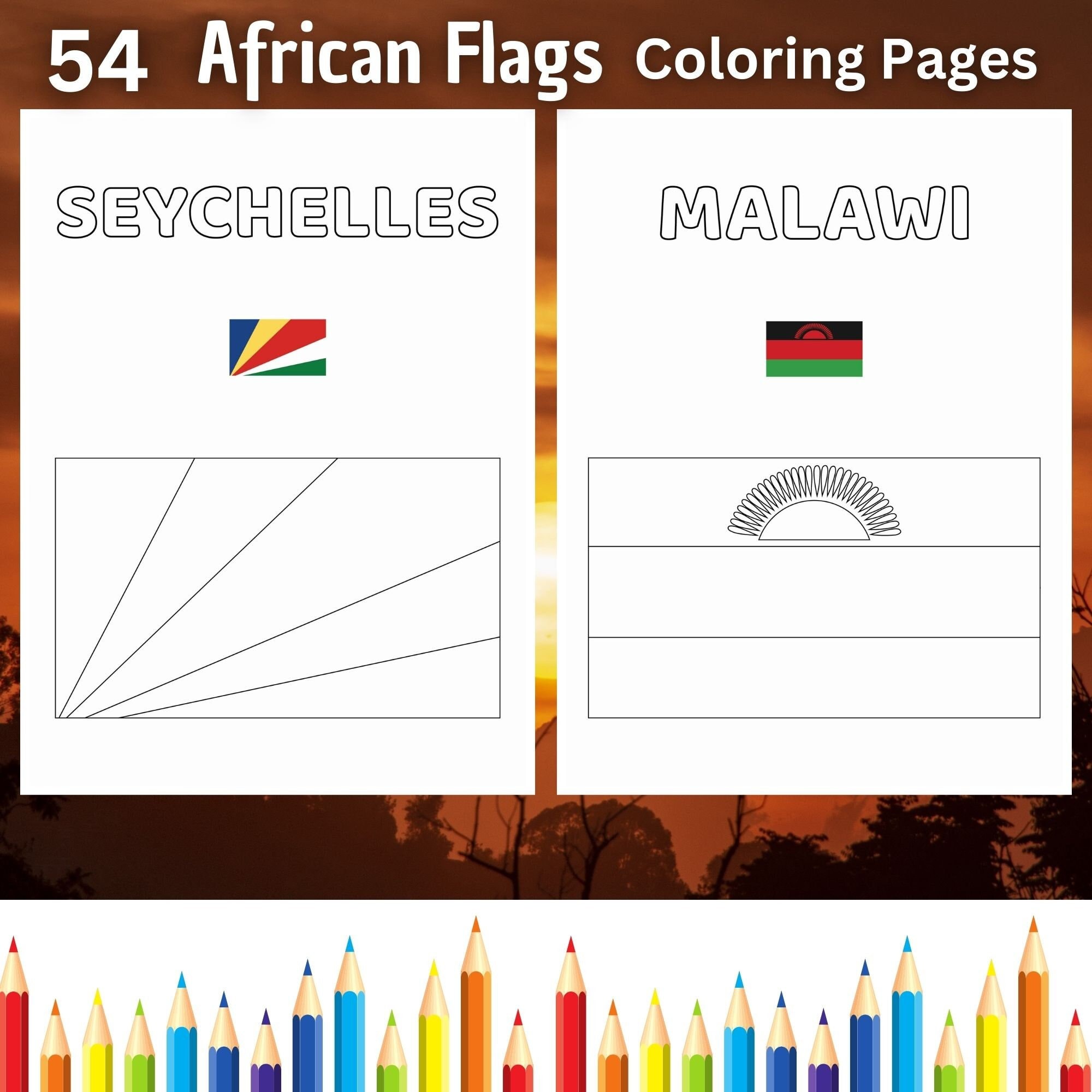 African Country Flags Coloring Pages
