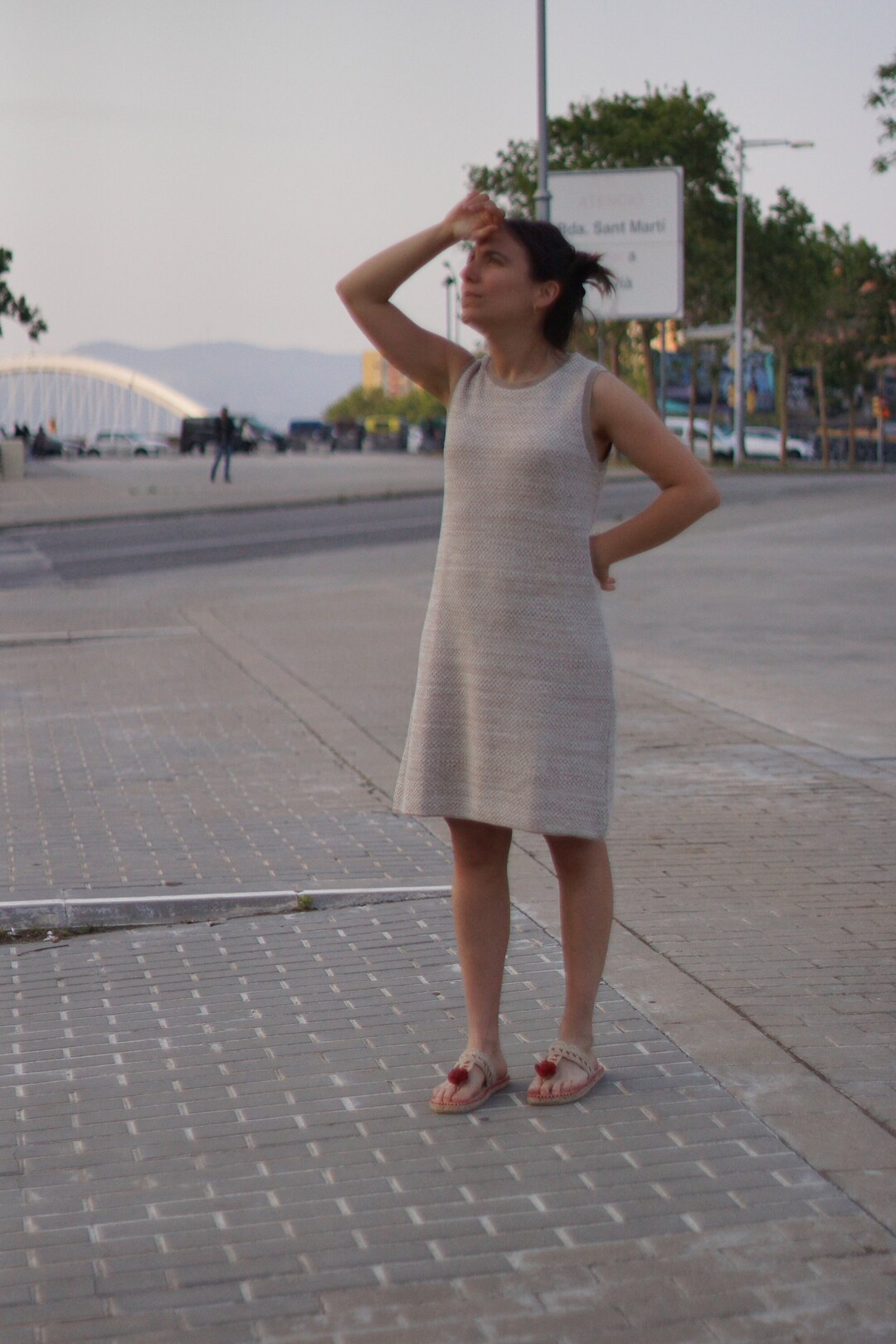 Twiggy Dress, Sand Colored Dress, Beige Dress, Summer Knitwear, Dress ...