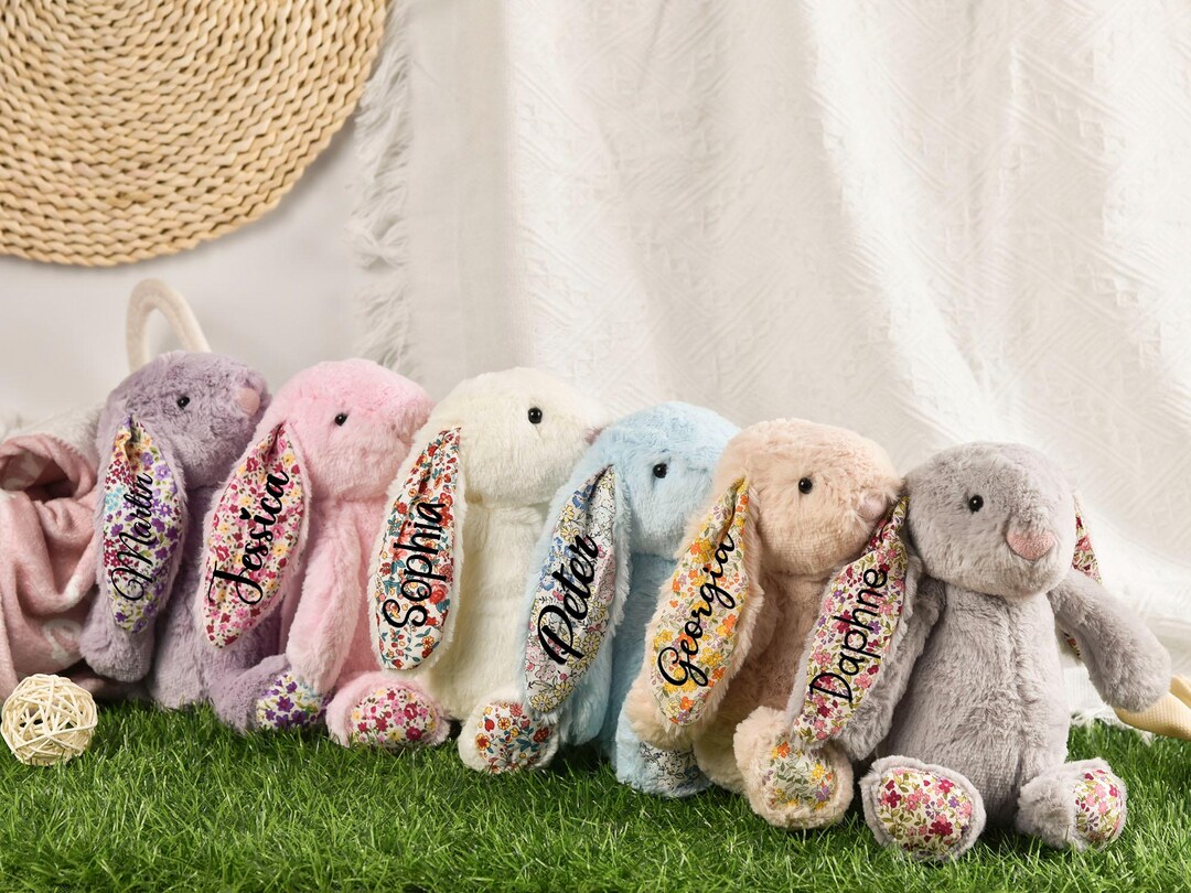 Personalized Plush Bunny,stuffed Bunny Rabbit,custom Monogrammed Bunny ...
