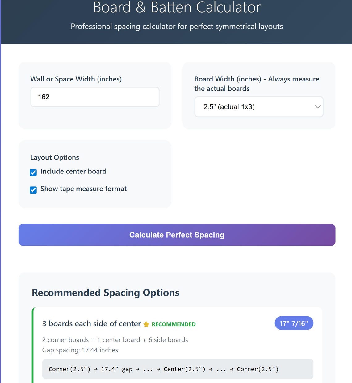 Board and Batten Spacing Calculator: DIY Wall Paneling Layout (digital ...