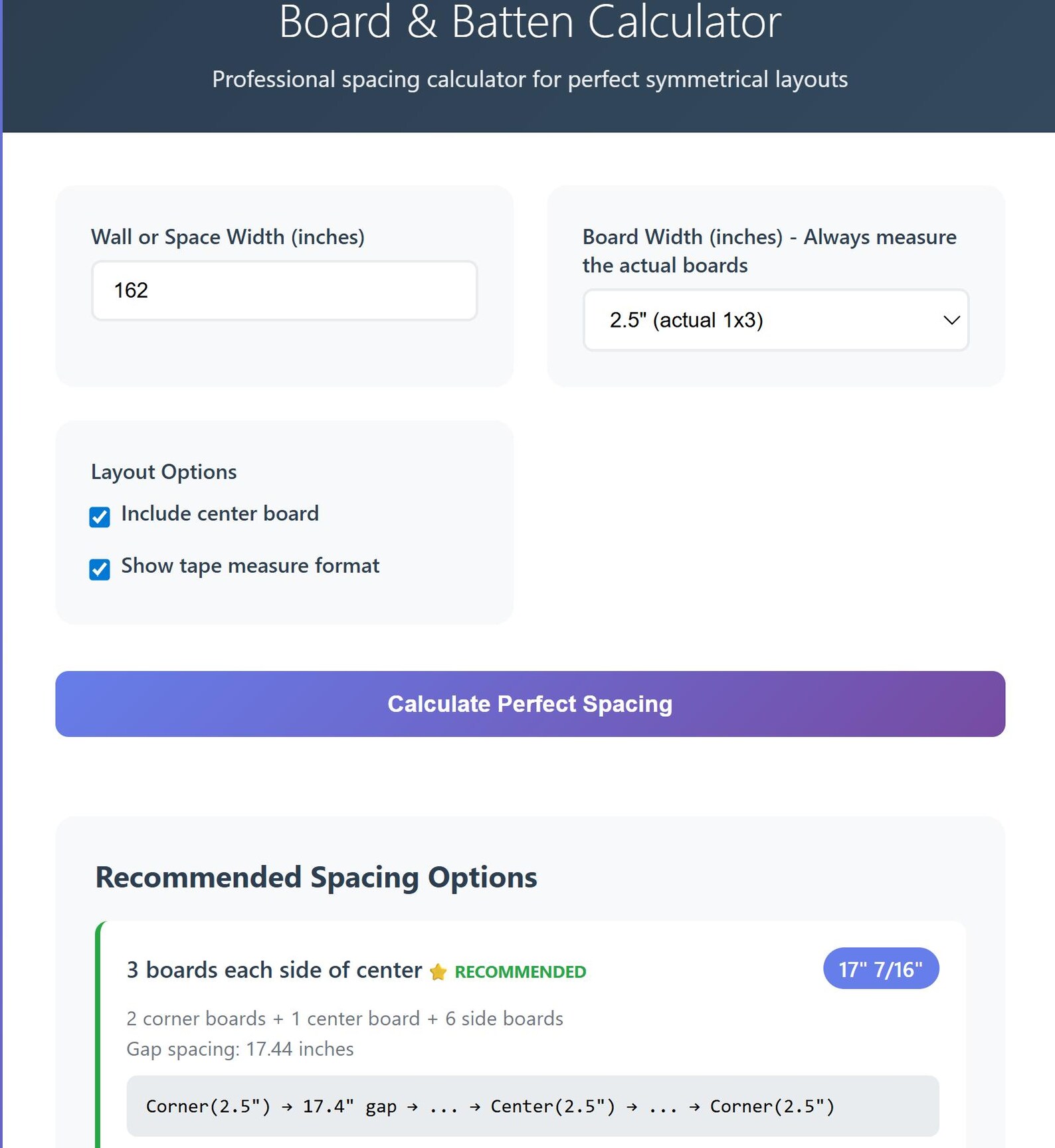 Board and Batten Spacing Calculator: DIY Wall Paneling Layout (digital ...