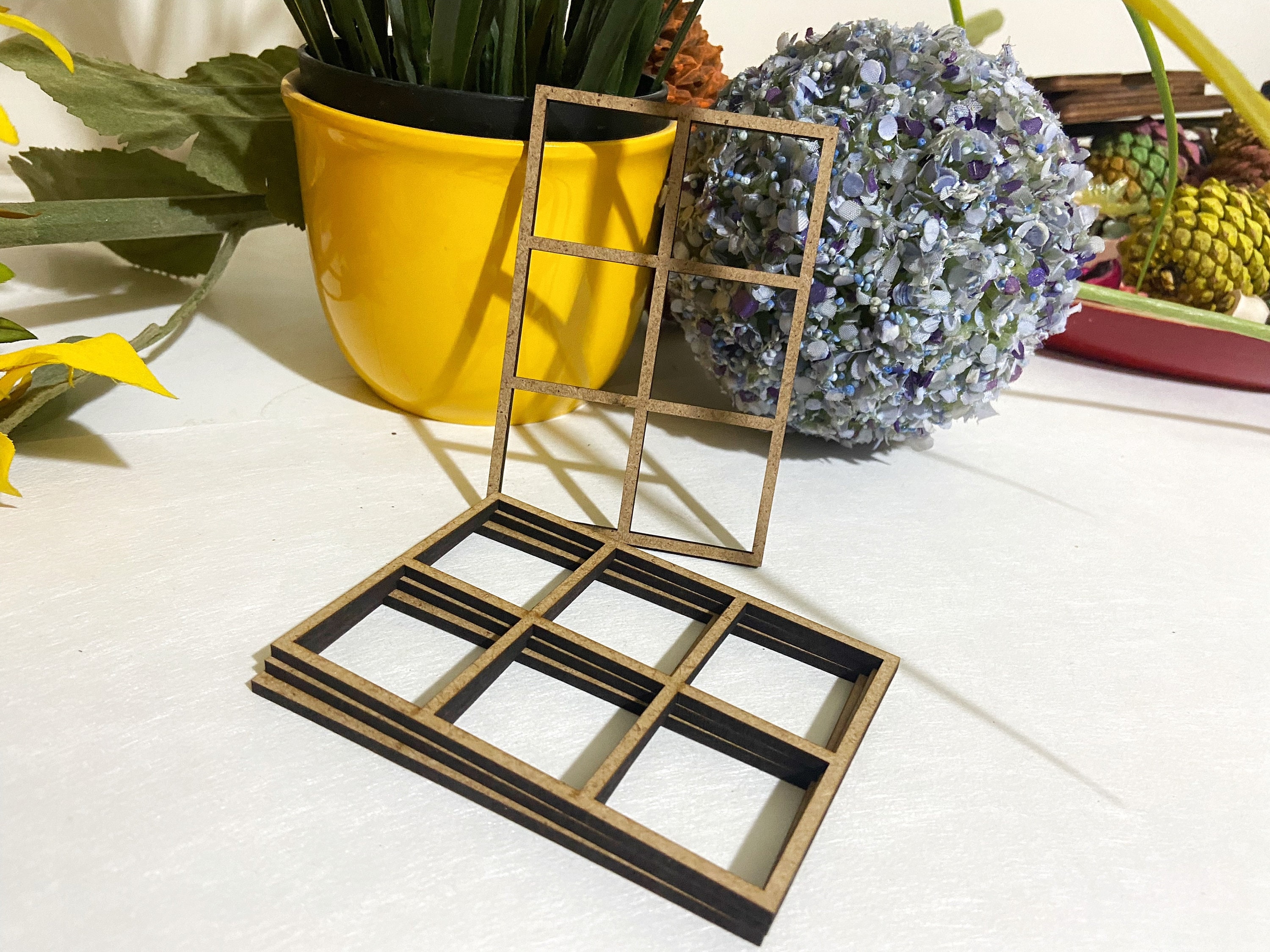 Dollhouse Miniature Window: 6 Pane MDF Wood Frame - Etsy