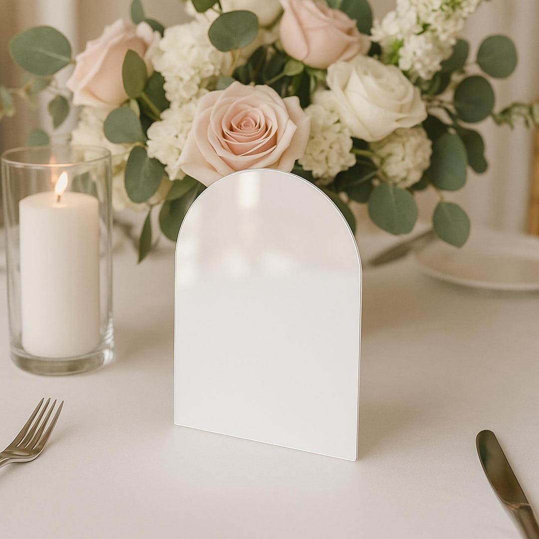 White Acrylic Arch Blank: DIY Wedding Table Numbers, Event Signage - Etsy
