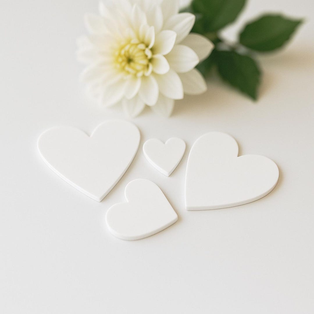 White Acrylic Heart Blank: DIY Craft Shape, Wedding Ornament - Etsy