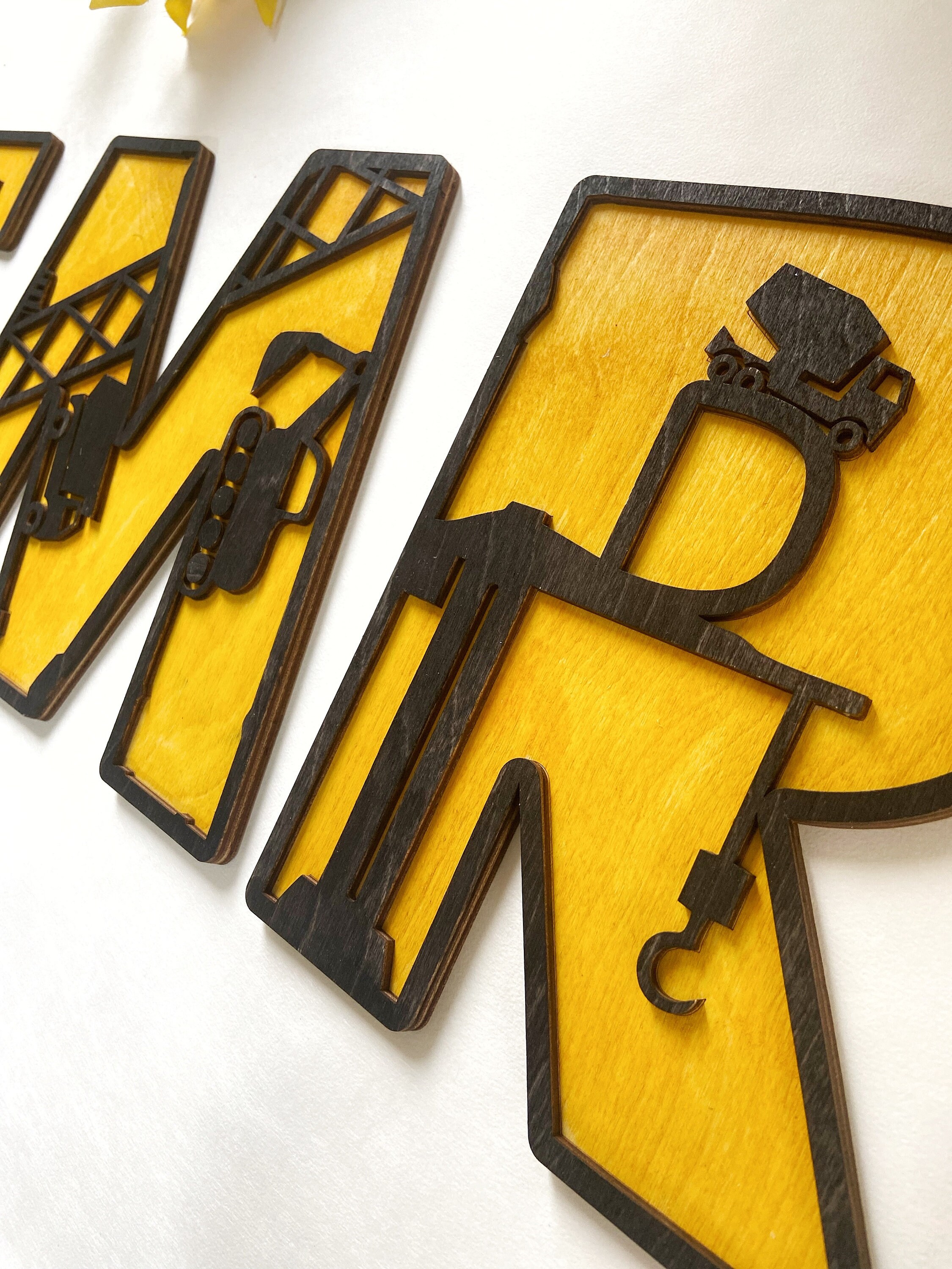 Construction Themed Name Sign, Construction Nursery Letters, Name Sign ...