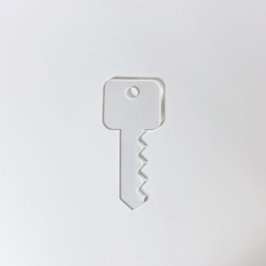 Blank Acrylic Key Shape. Keychain in Key Shape. Clear Acrylic Key Form ...