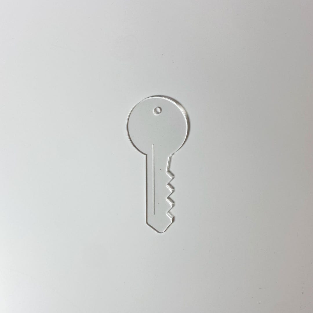 Clear Acrylic Key Shape. Keychain in Key Shape. Blank Clear Acrylic Key ...