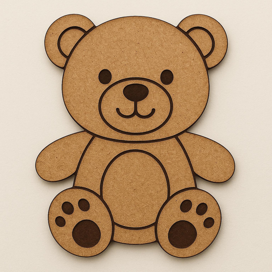 Laser Cut Teddy Bear Shape: MDF Craft Blank, Nursery Decor - Etsy