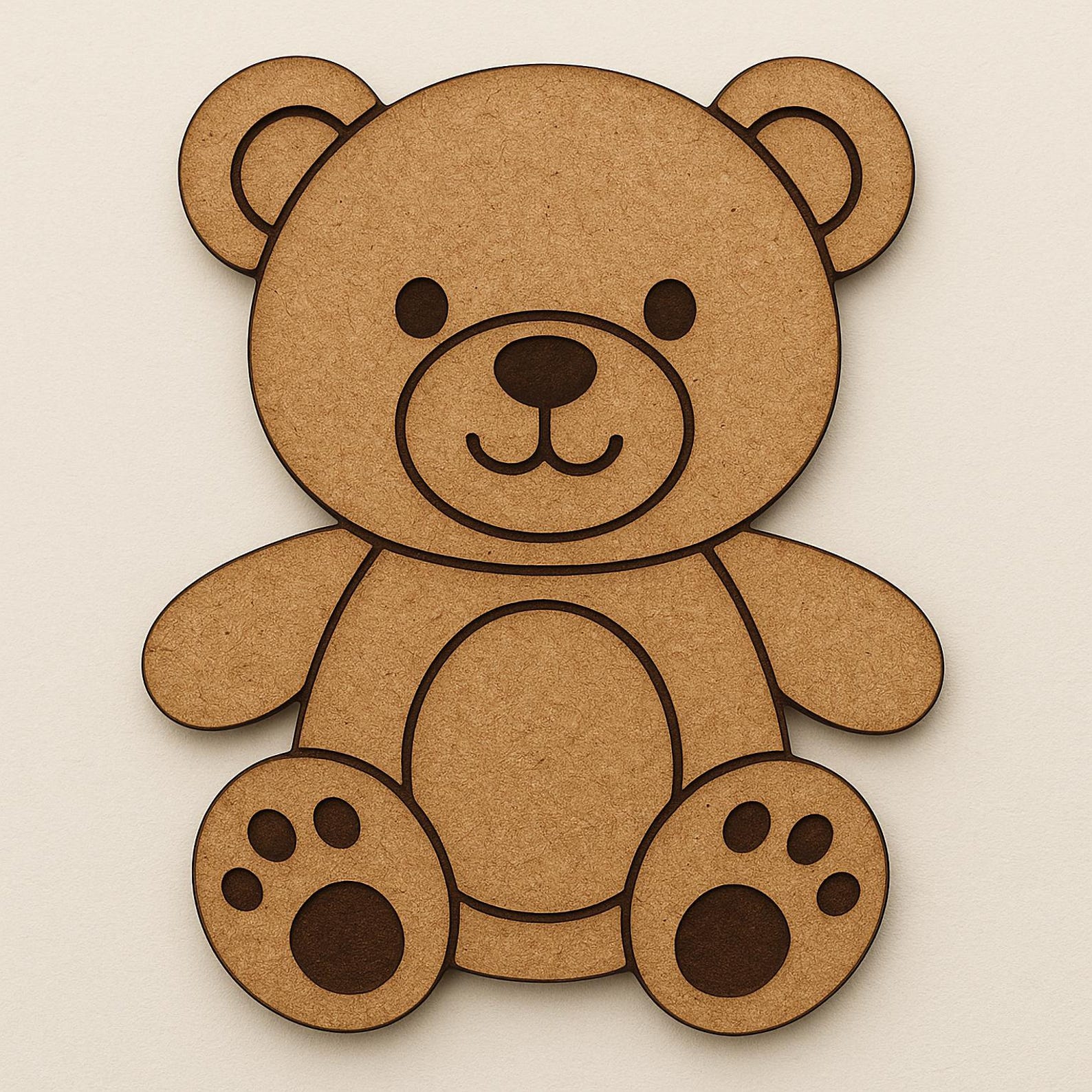 Laser Cut Teddy Bear Shape: MDF Craft Blank, Nursery Decor - Etsy
