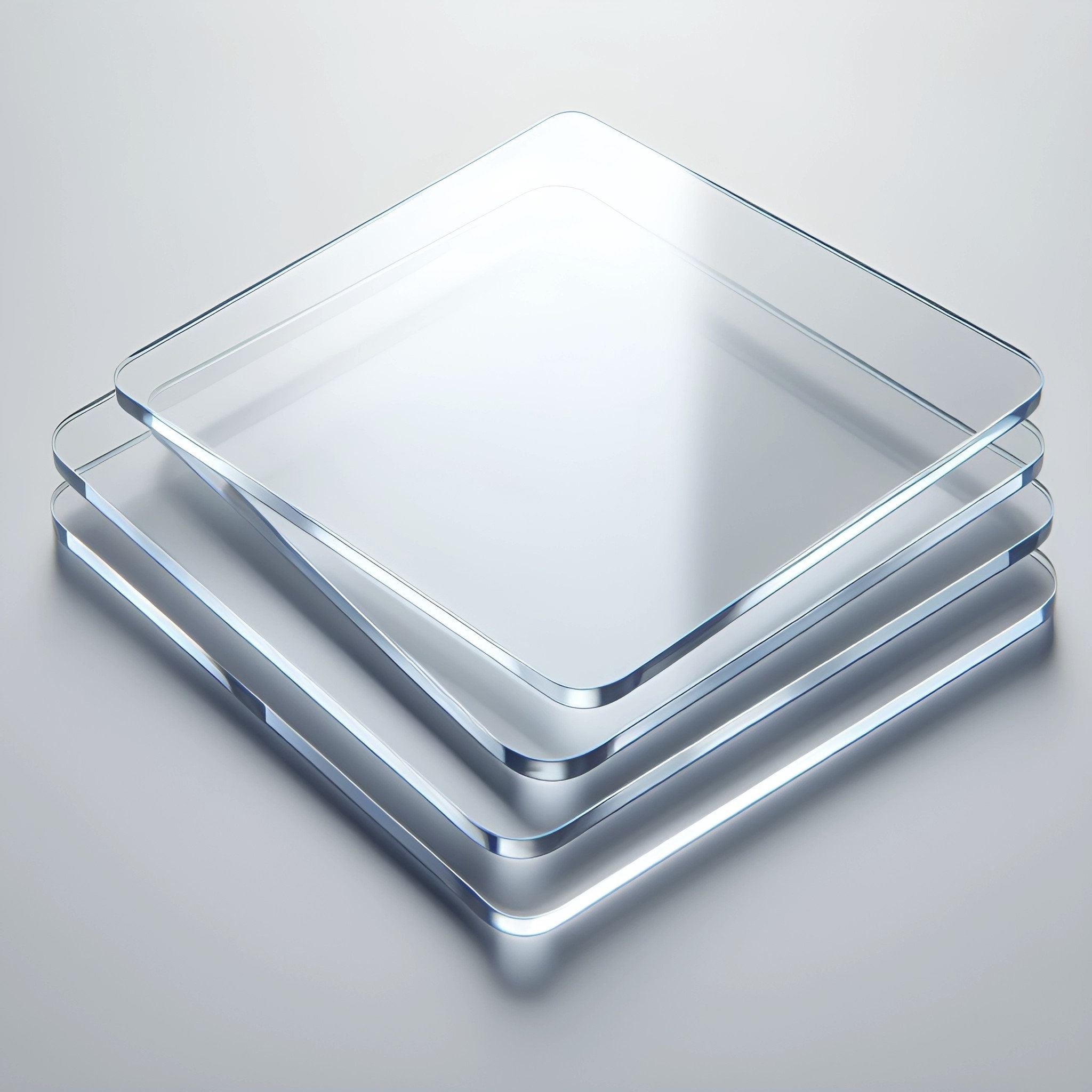 Clear Acrylic Squares With Rounded Edges - 2mm Thick - Bulk Sale in ...