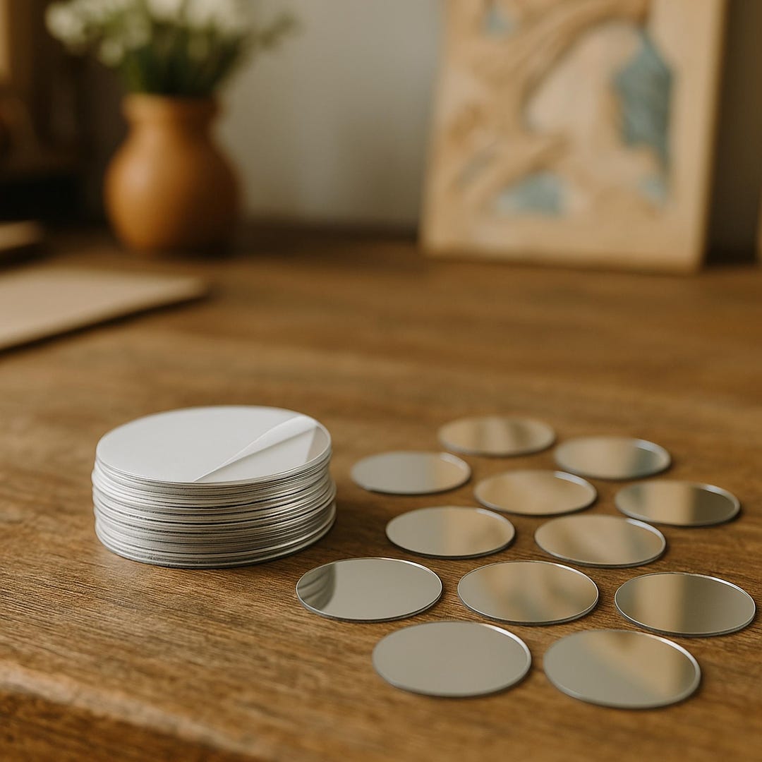 Round Acrylic Craft Mirrors: 1mm Thin, Self-adhesive - Pack of 10 - Etsy