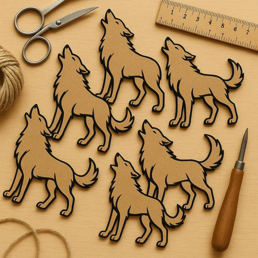 Howling Wolf MDF Cutout: Rustic Animal Decor, Craft Blanks - Etsy