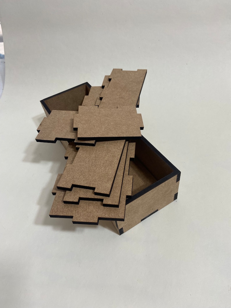 Wooden Box DIY Storage Box Lidless Storage Box Made of Wood Ready to Be ...