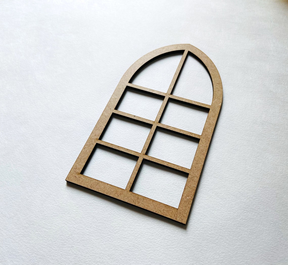 Miniature Wooden Church Window: Gothic Arch MDF Plywood Dollhouse ...