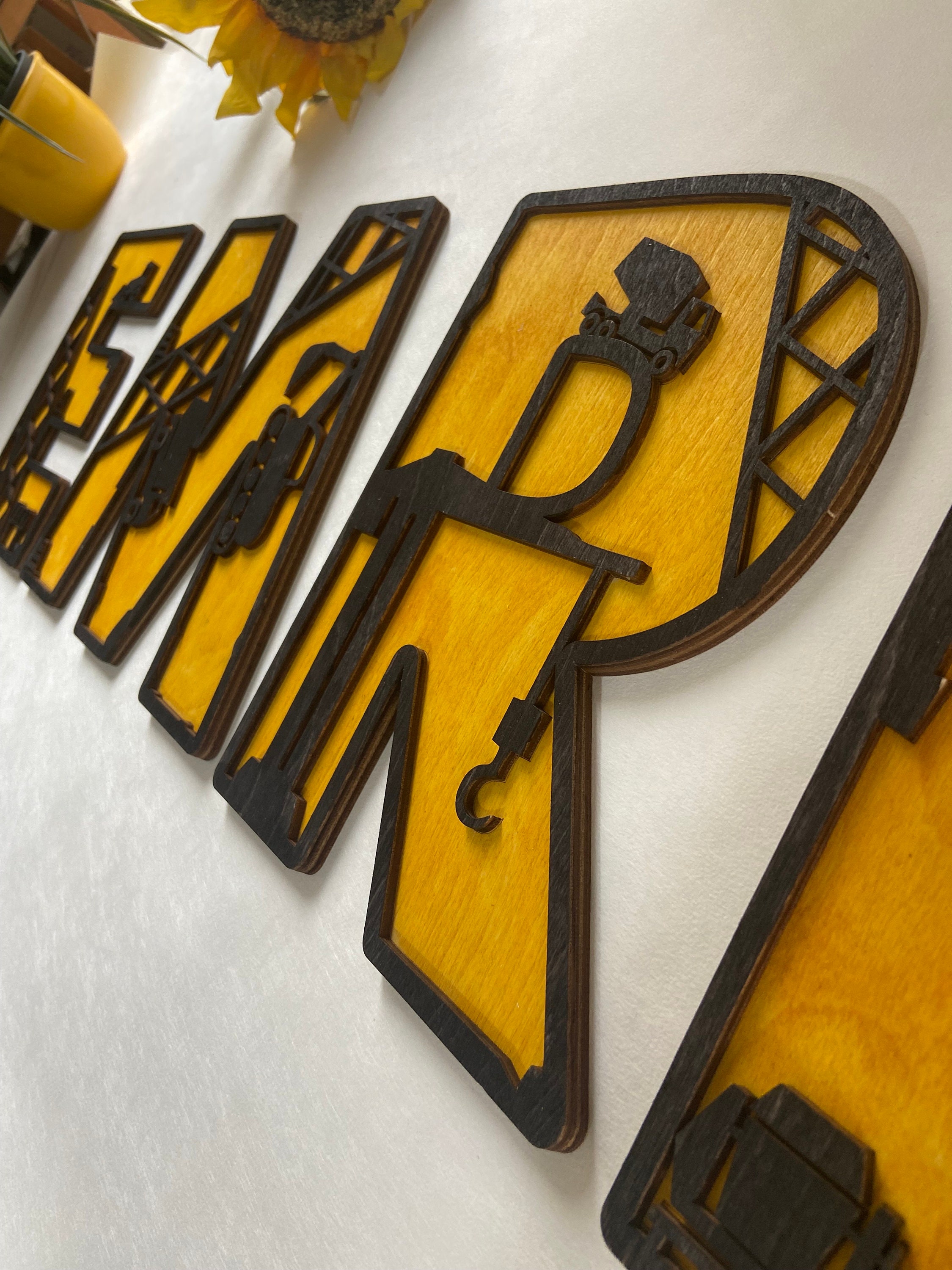 Construction Themed Name Sign, Construction Nursery Letters, Name Sign ...