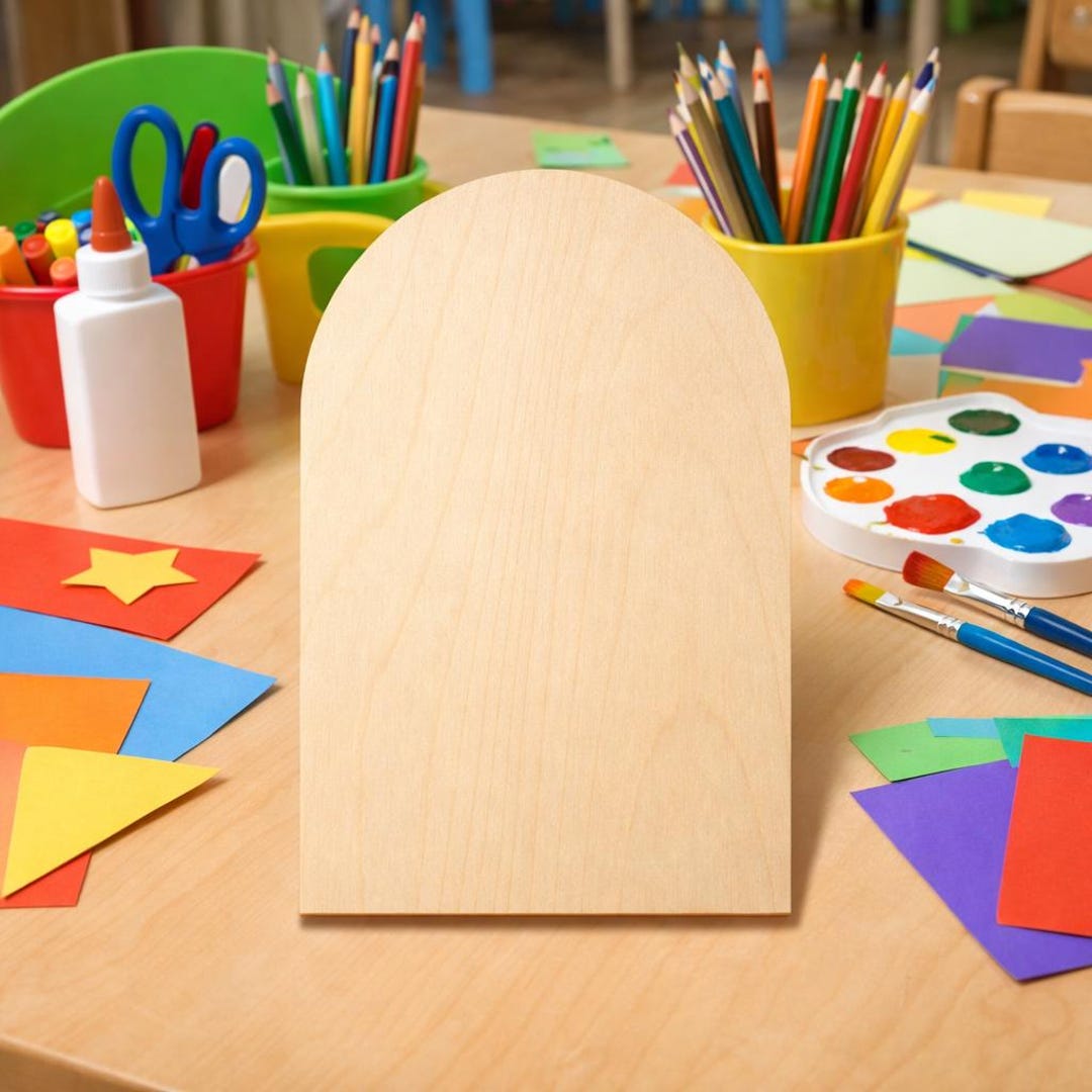 Arch Wooden Cutout for Crafts, Unfinished Wood Arch Shape, DIY Blank ...