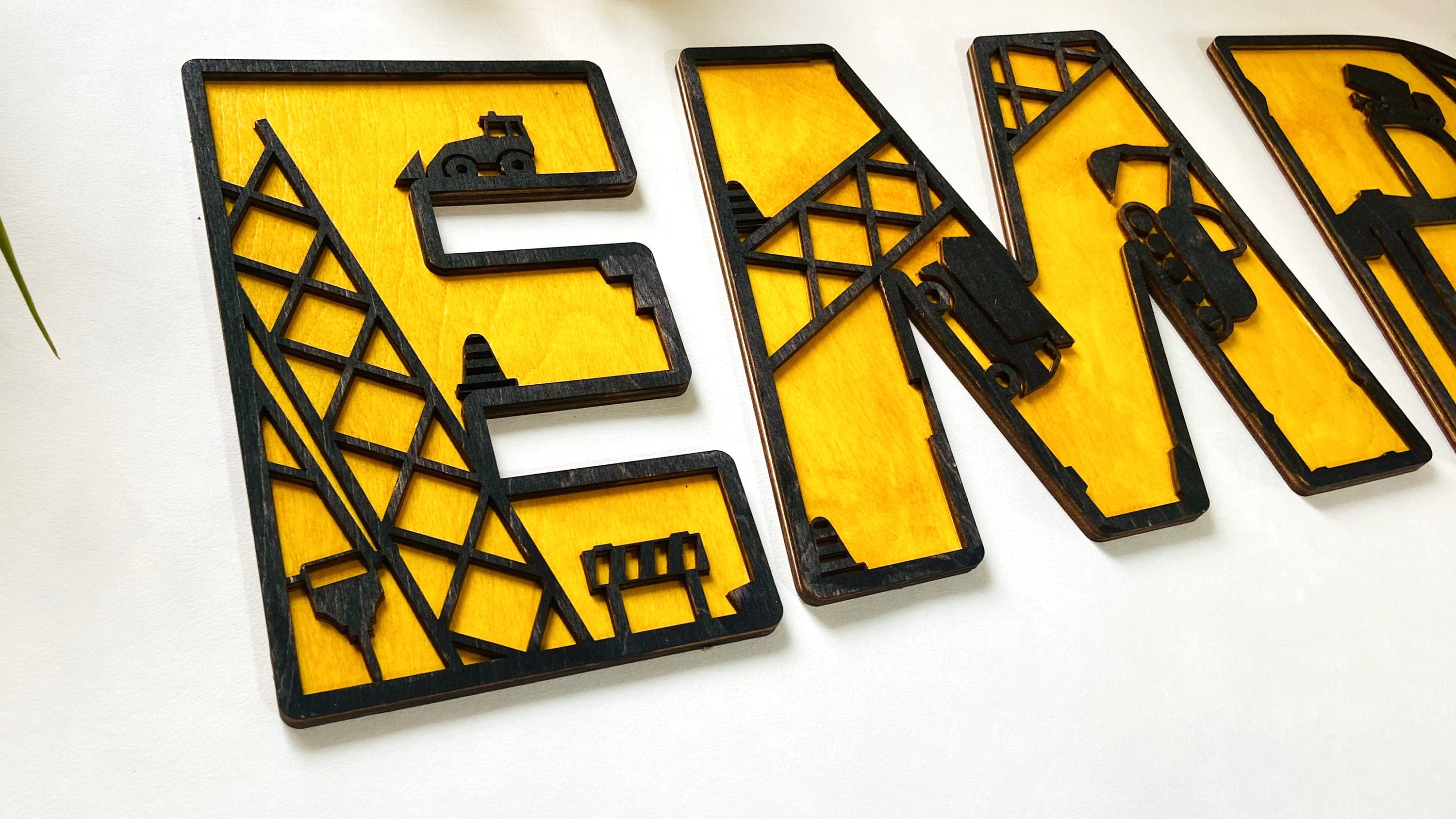 Construction Themed Name Sign, Construction Nursery Letters, Name Sign ...
