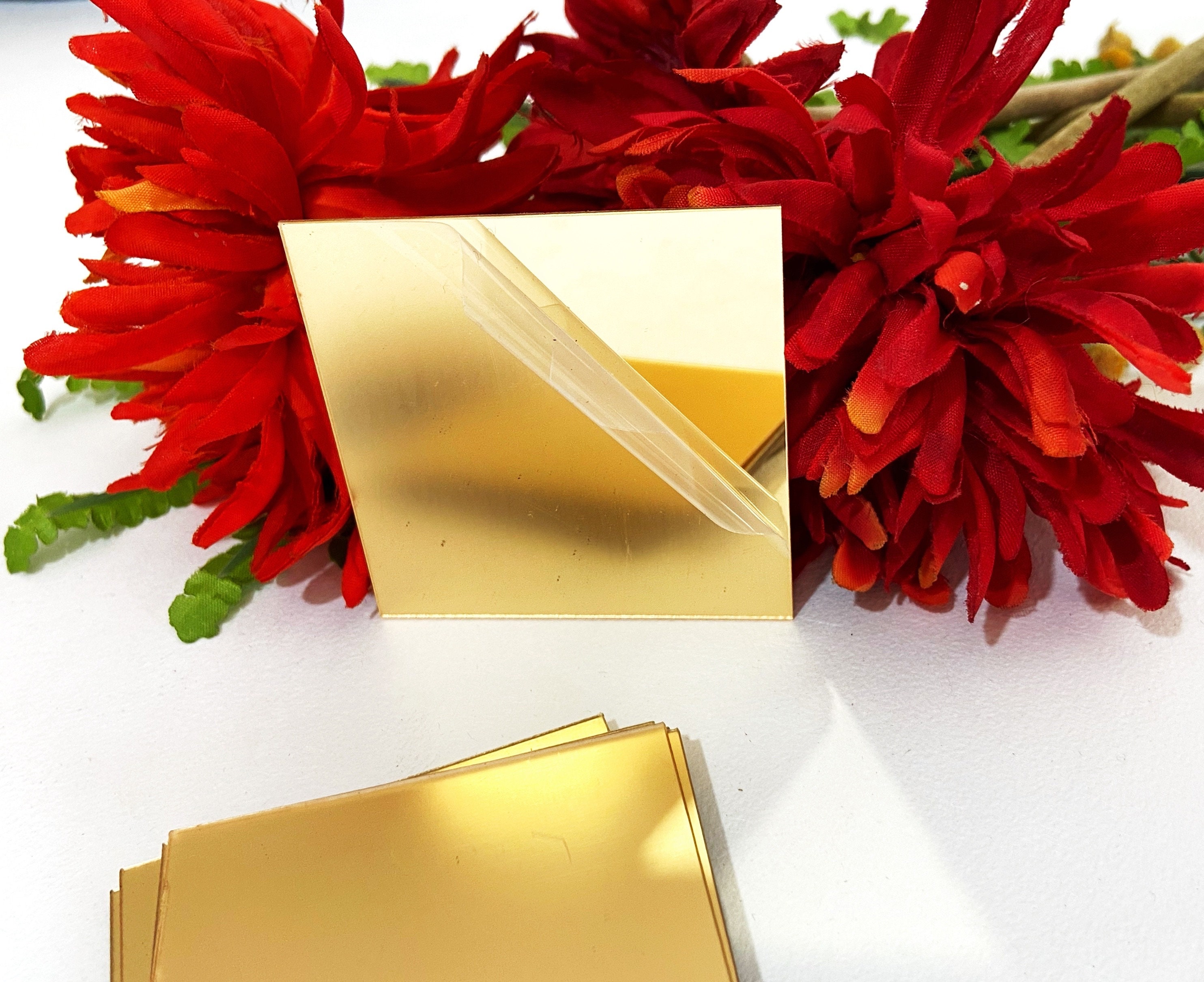 Square Shaped Gold Mirror Acrylic Blank - Bulk Sale in Packs of 40 ...