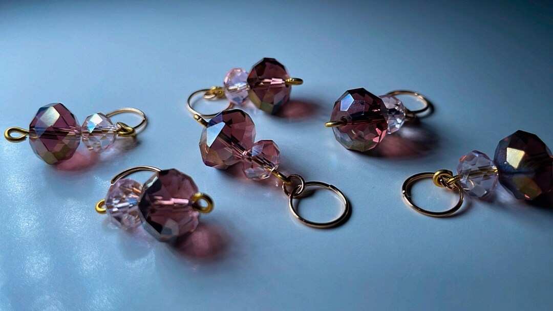 6PCS Purple/lilac Crystal Loc Jewellery Set, Dreadlock Hair Rings, Loc ...