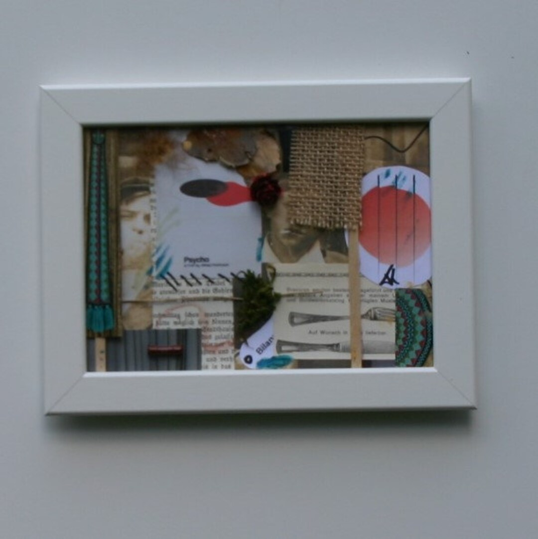 Psycho Timothy Kessler Framed Original Mixed Media Collage ART Collage ...