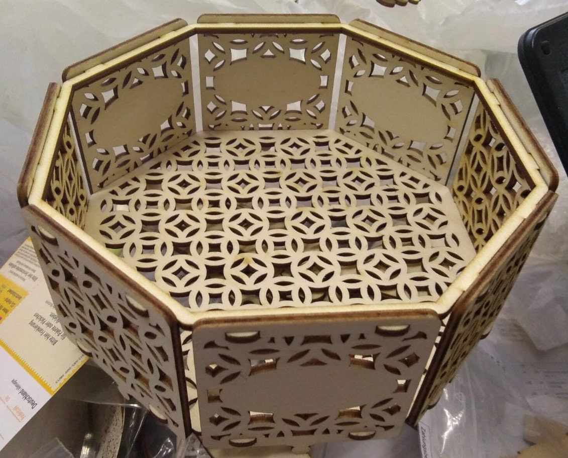 Wooden Octagon Fruit Box, Laser Cut Storage Box Design, Gift Box ...