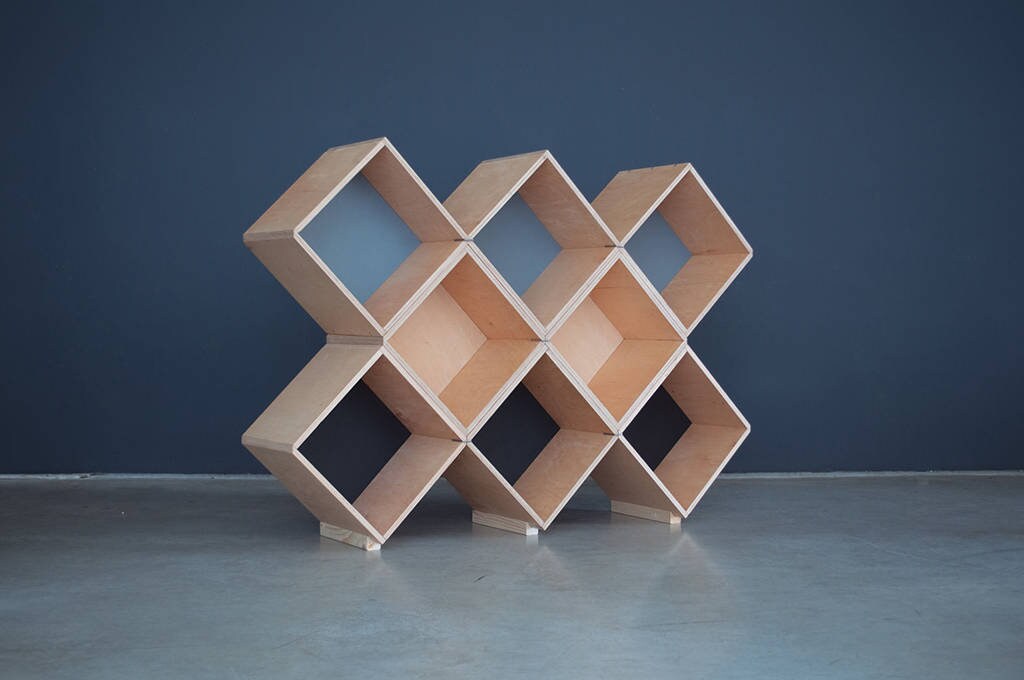 Modular Laser Cut CNC Wine Holder Design, Wooden Diamond Wine Rack ...