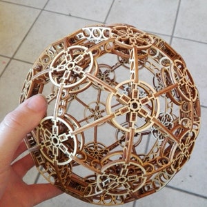 Laser Cut Wooden 3d Puzzle Ball Model, Steampunk Toy Template ...