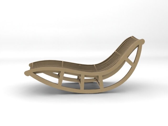 Wooden Rocking Wave Chair, Laser Cut Garden Leaf Shaped Chair, Pool ...