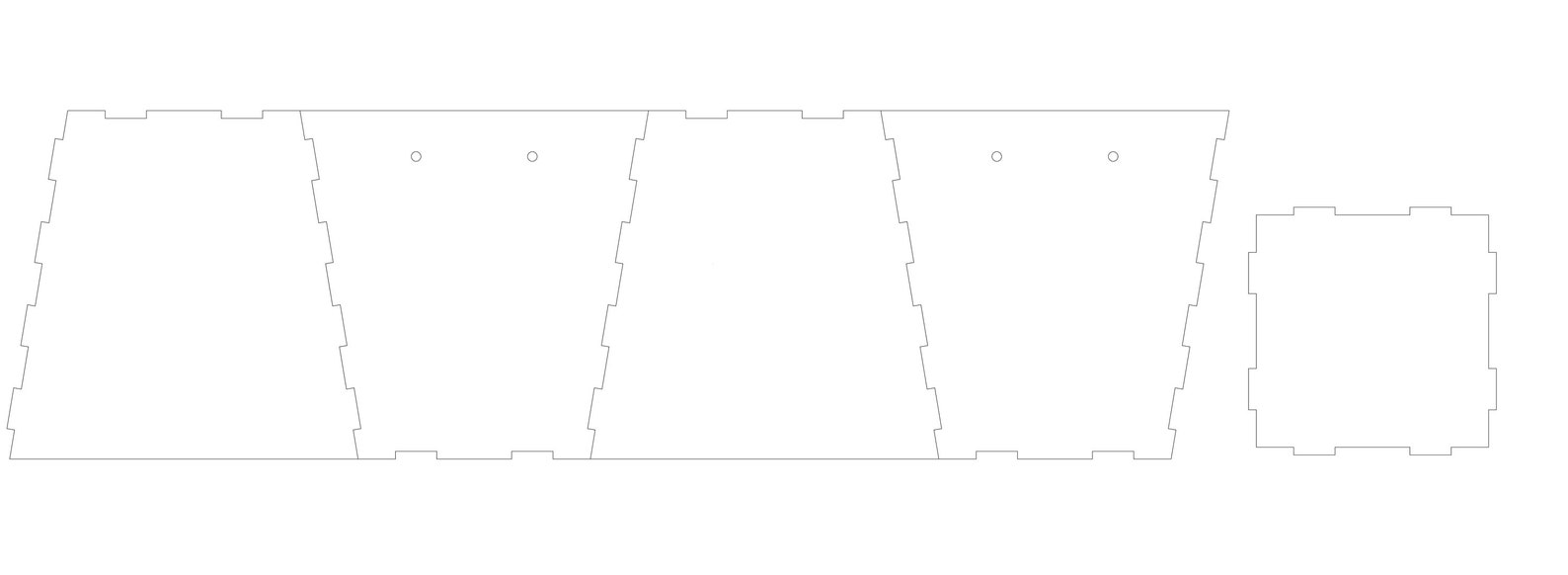 Simple Classic Wooden Tree Pot Pattern 3mm Laser Cut Square Flower Pot ...