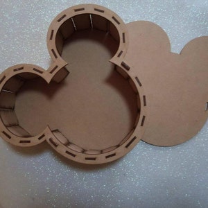 Cute Wooden Mickey Candy Box, Laser Cut Decorative Gift Box Vector ...