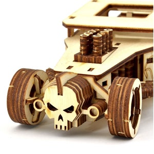 Wooden Bone Shaker Car 3D Puzzle Model With Assembly Instruction ...