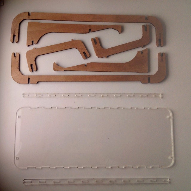 Wooden Laser Cut Laptop Stand With Handles and Plexiglass Keybord Shelf ...