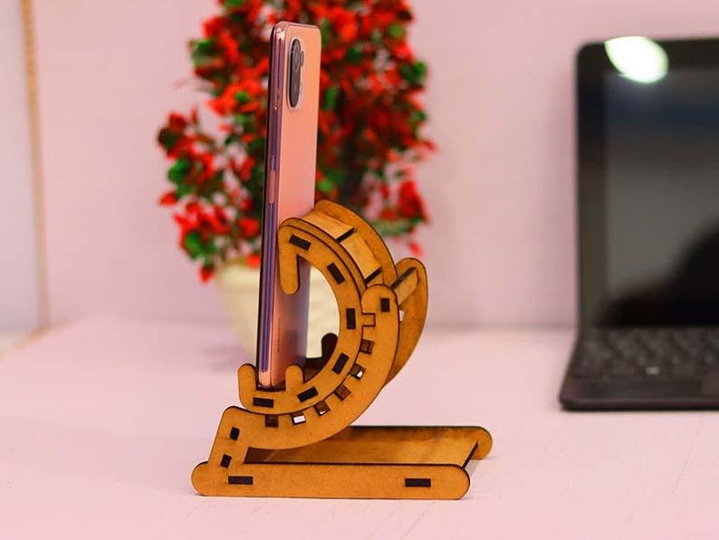 Wooden Angle Adjustable Cell Phone Stand With Anti Slip Hook Template ...